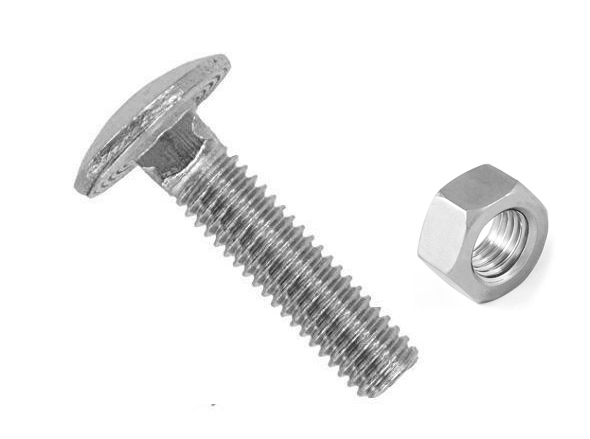 Vite testa tonda quadro sotto testa e dado uni 5732 zinc | Viti testa ...